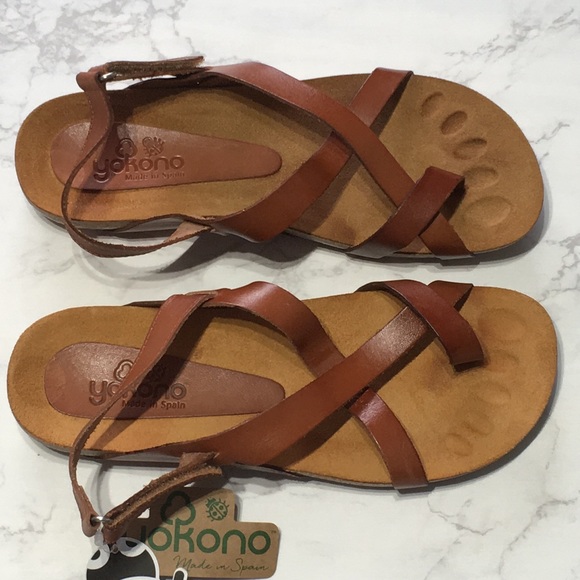 Yokono | Shoes | Yokono 9 Ibiza Leather Strappy Sandal Toe Loop | Poshmark